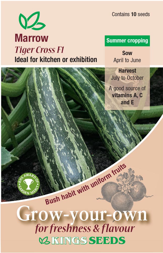 Kings Seeds Marrow Tiger Cross F1 10 Seeds – JustSeed