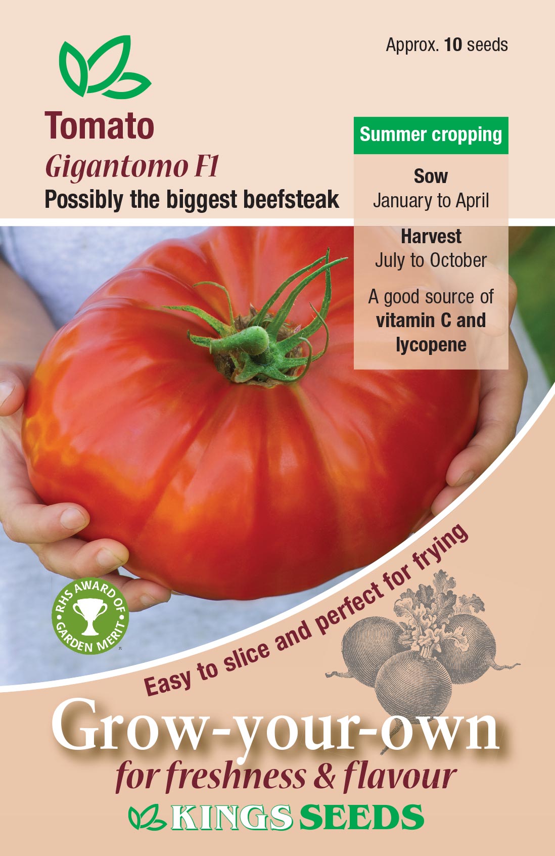 Kings Seeds Tomato Gigantomo F1 Hybrid 10 Seeds – JustSeed