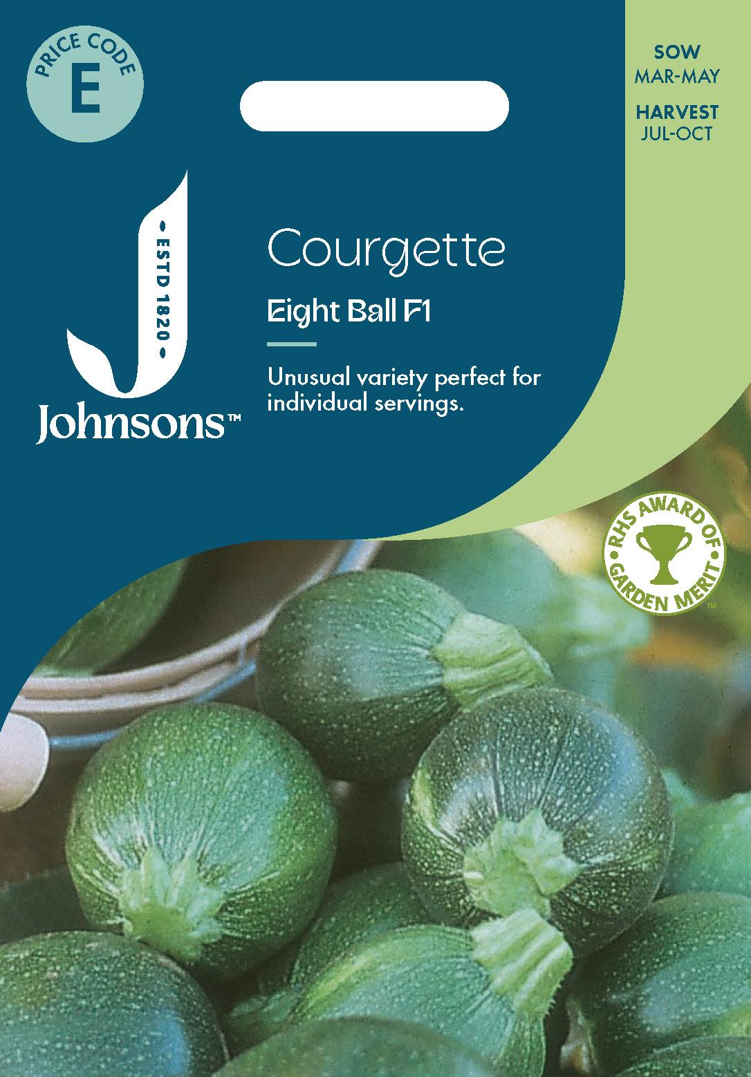 Johnsons - Courgette Eight Ball F1 - 8 Seeds – JustSeed
