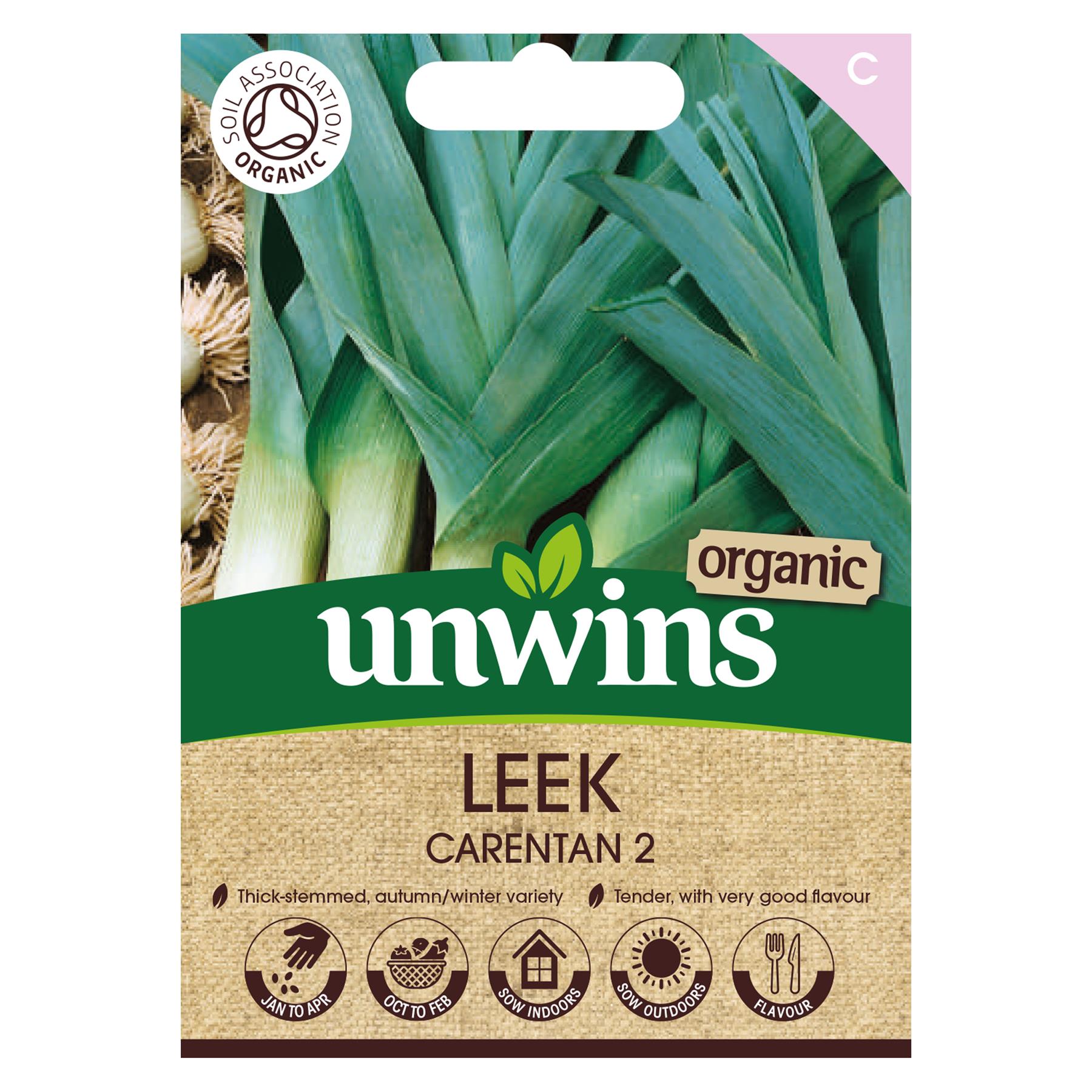 Unwins Vegetable Organic Leek Carentan 2 - 500 Seeds – JustSeed