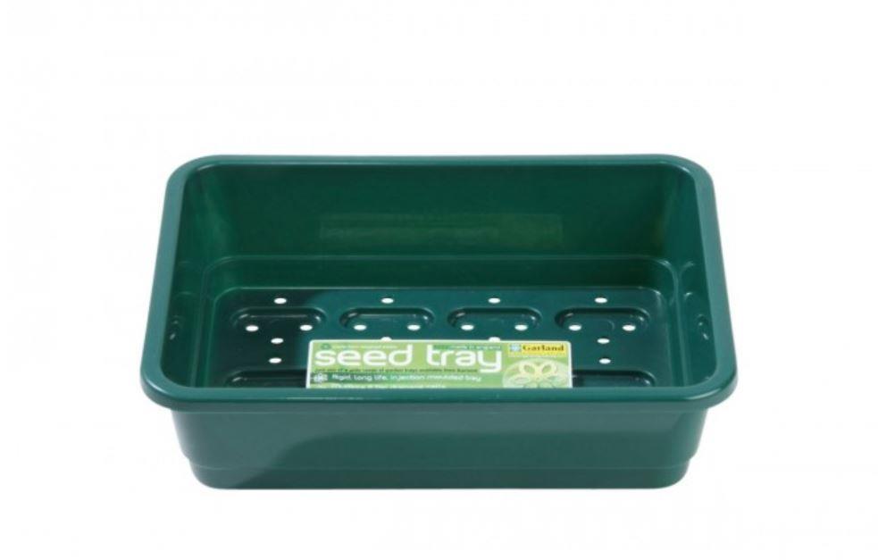 HEAVY DUTY GREEN PLASTIC SEED TRAYS WITH HOLES - HALF SIZE GARLAND G18 ...