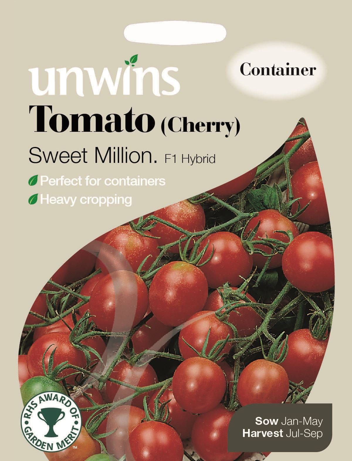 Unwins Tomato Cherry Sweet Million 15 Seeds – JustSeed